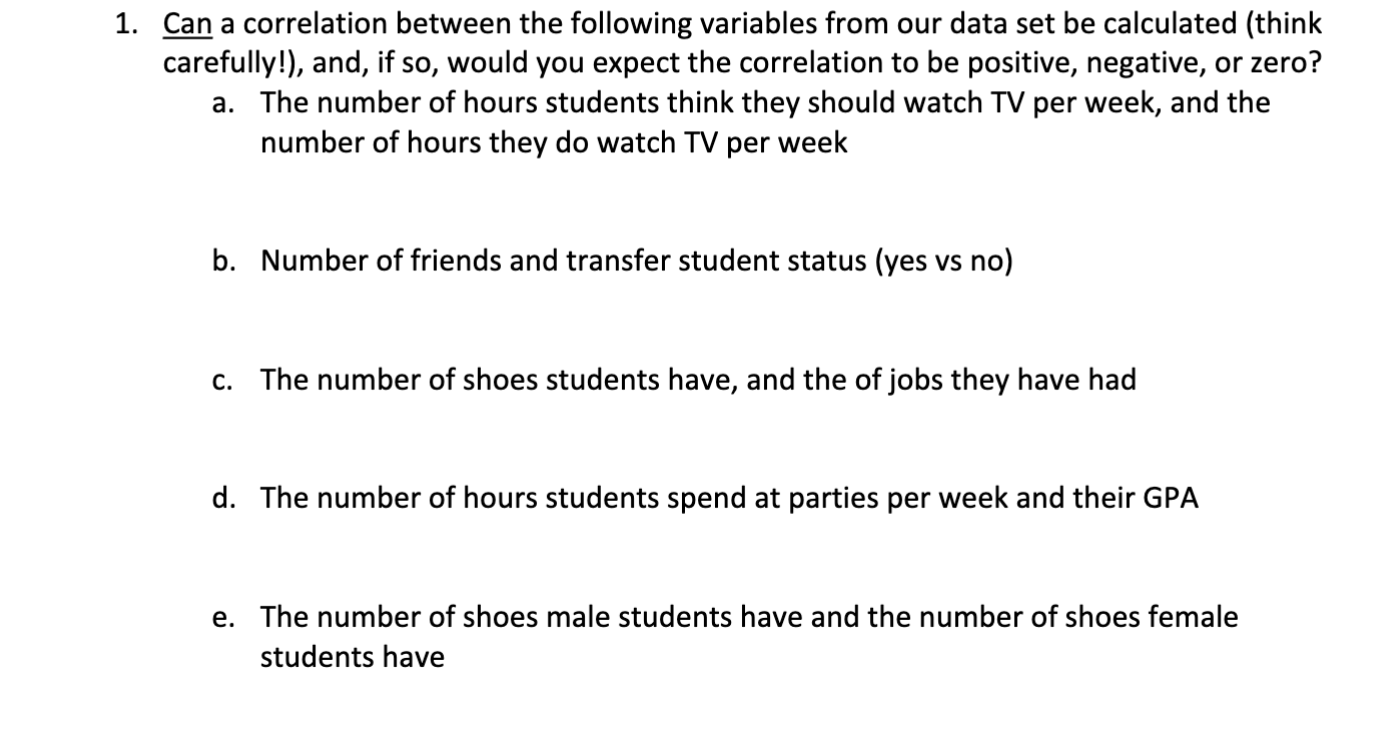 Solved Can a correlation between the following variables | Chegg.com