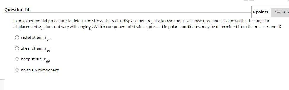 Solved 6 points Save Ans Question 14 In an experimental | Chegg.com