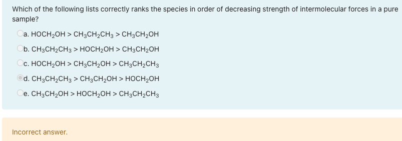 Solved Which of the following lists correctly ranks the | Chegg.com