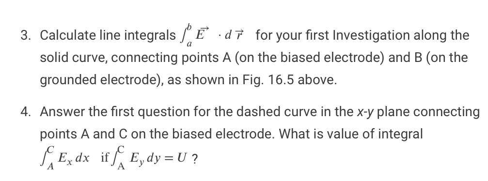 Solved 3. Calculate line integrals ∫abE⋅dr for your first | Chegg.com