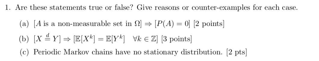 1. Are these statements true or false? Give reasons | Chegg.com