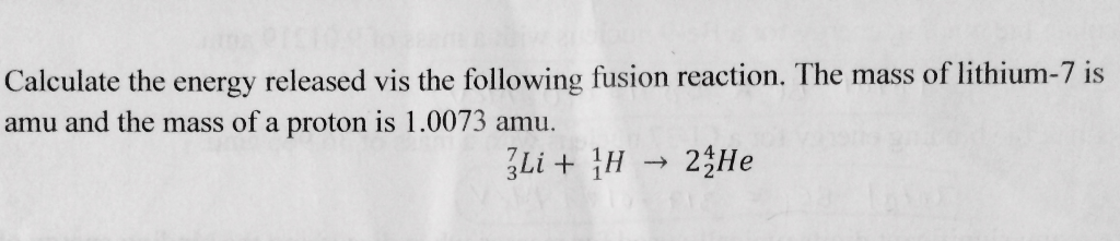 Solved Calculate the energy released vis the following | Chegg.com