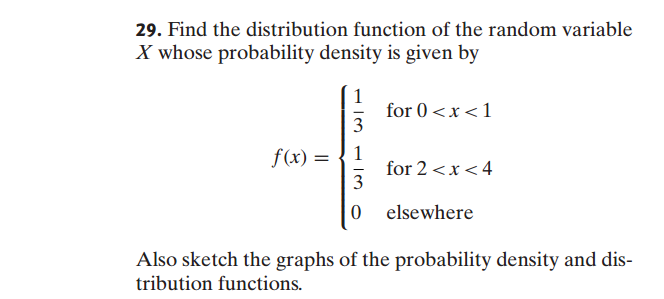 Solved 29. Find the distribution function of the random | Chegg.com