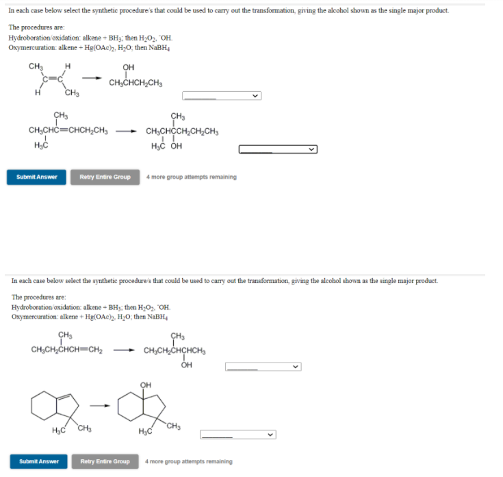 Solved In each case below select the synthetic procedure's | Chegg.com