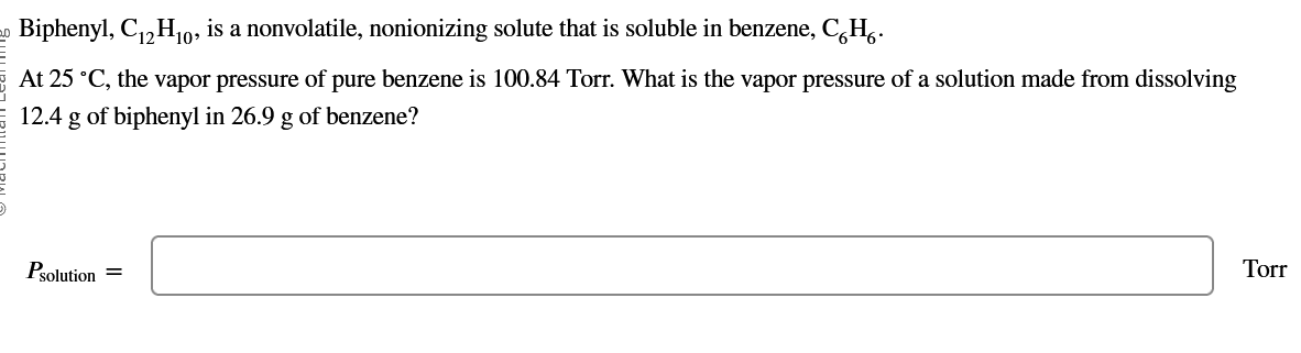 Solved Biphenyl, C12H10, is a nonvolatile, nonionizing | Chegg.com