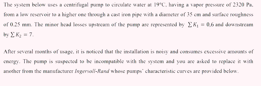 Solved The system below uses a centrifugal pump to circulate | Chegg.com