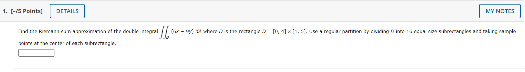 points at the center of each subrectangle. | Chegg.com