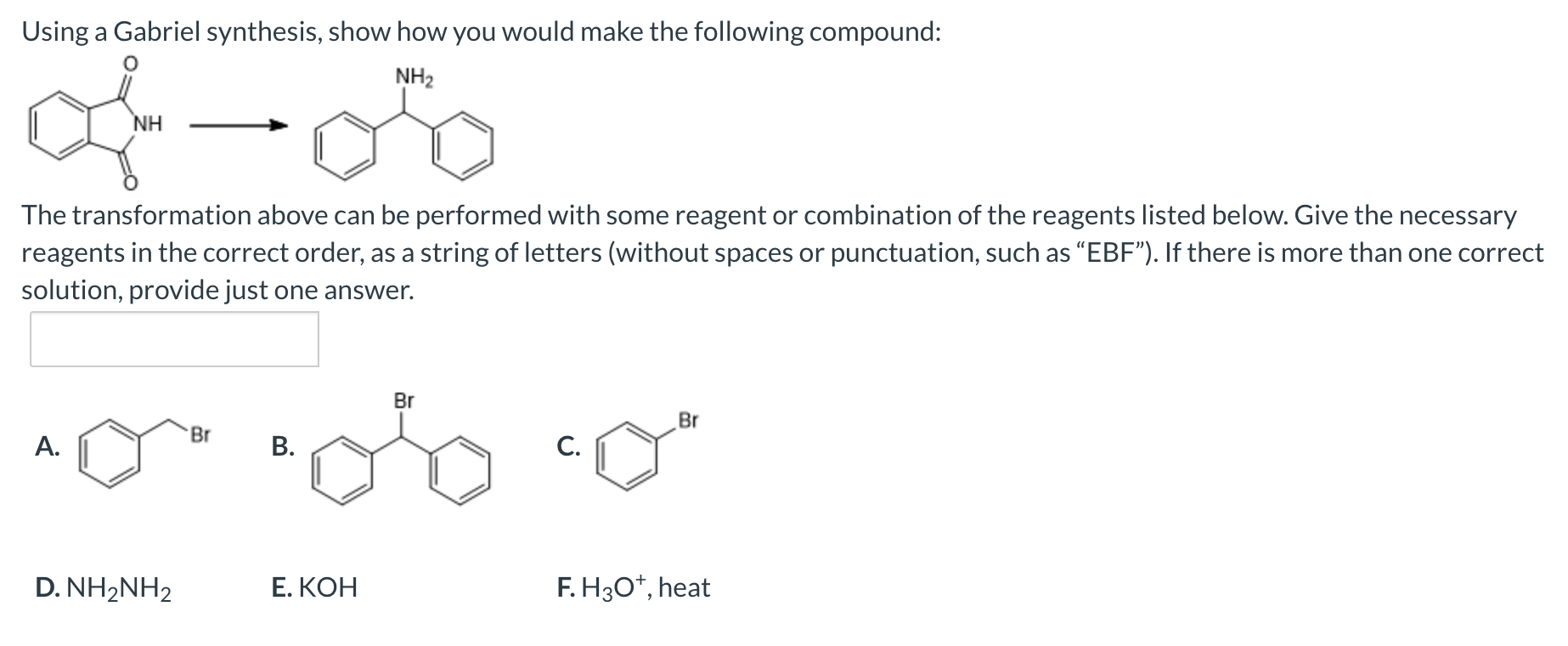 Solved Using a Gabriel synthesis, show how you would make | Chegg.com