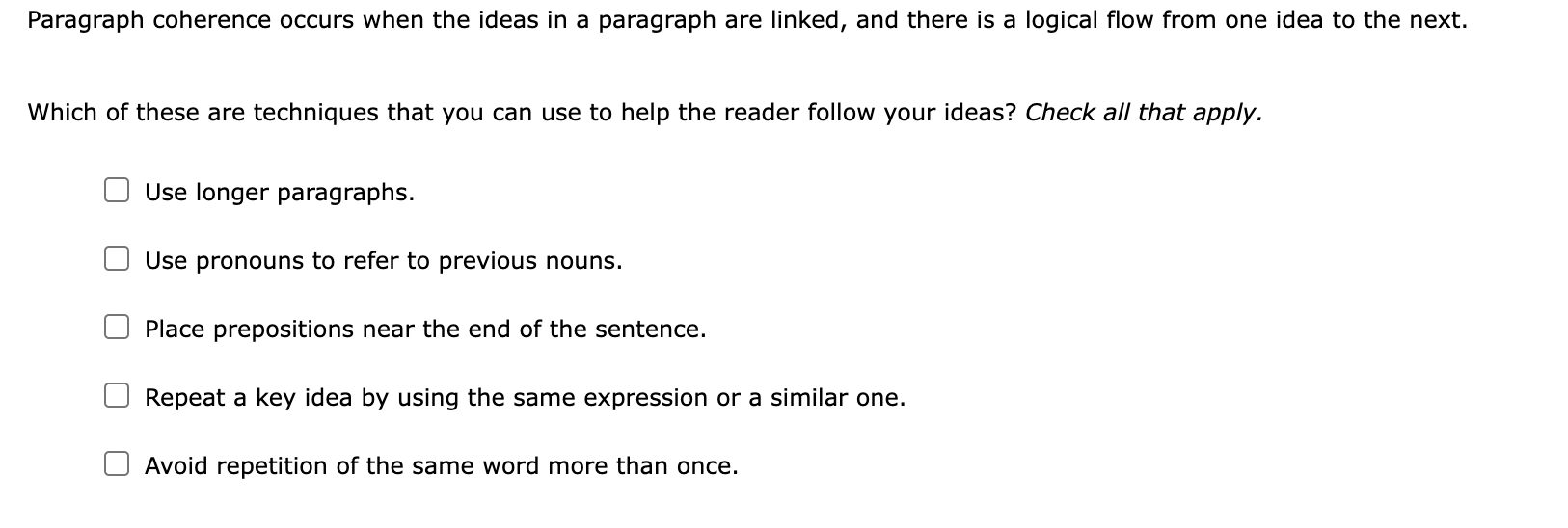 Solved Paragraph coherence occurs when the ideas in a | Chegg.com