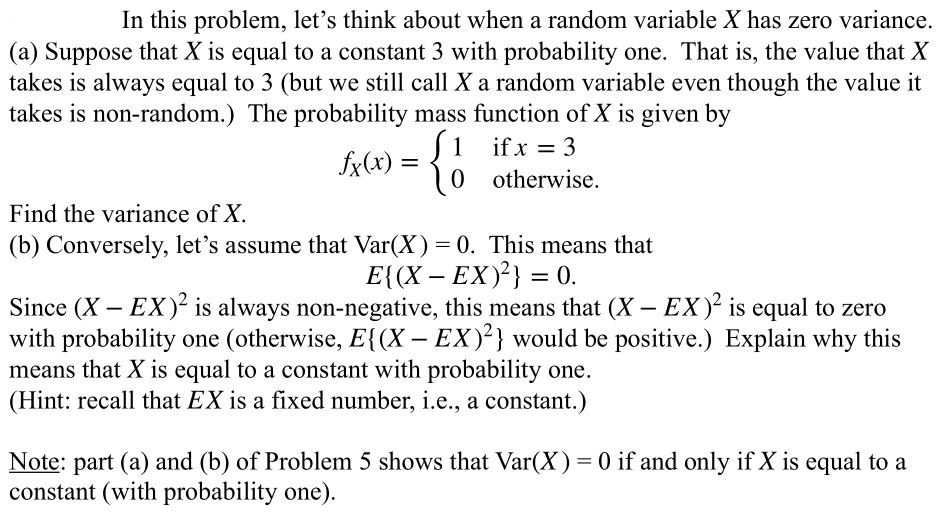 Solved = fx(x) = ) { = In this problem, let's think about | Chegg.com