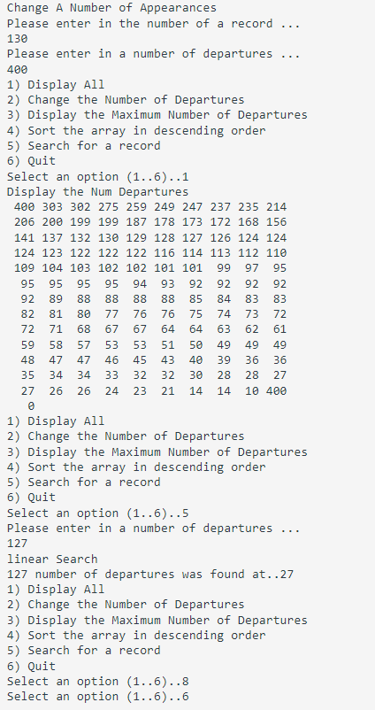 Solved Using the following array that contains the number of | Chegg.com