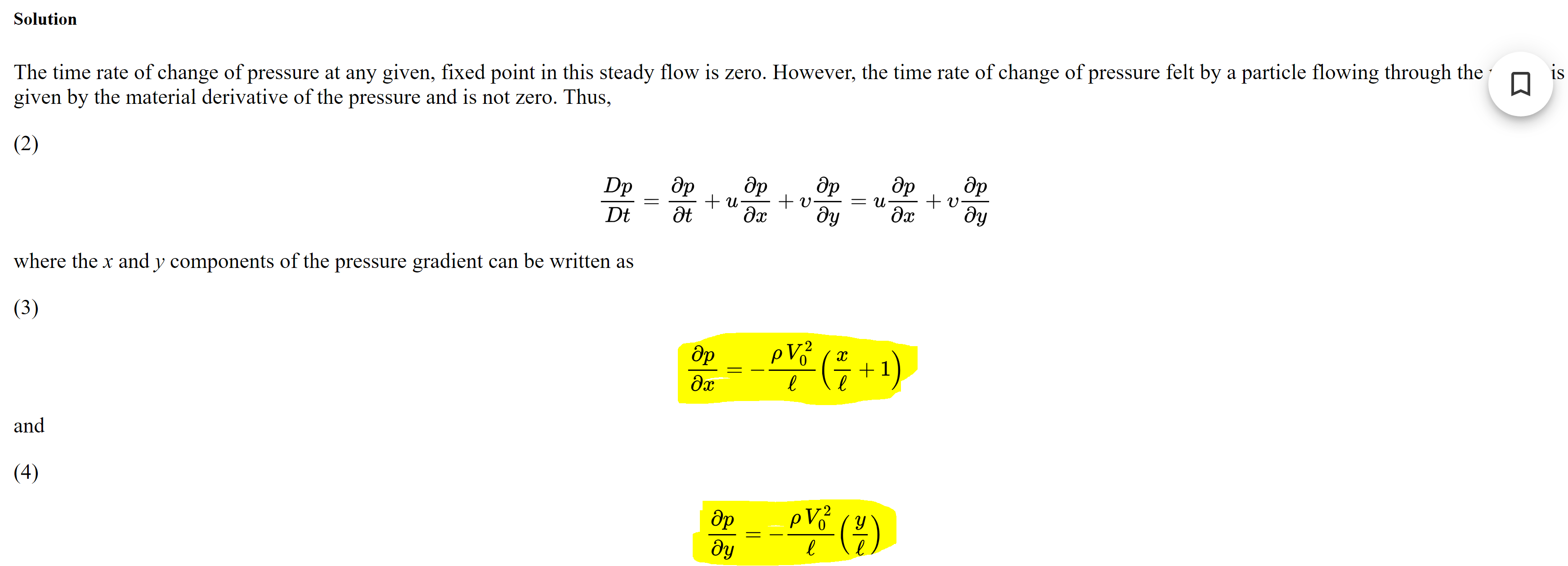 Solved EXAMPLE 4.6 The Material Derivative Given A fluid | Chegg.com