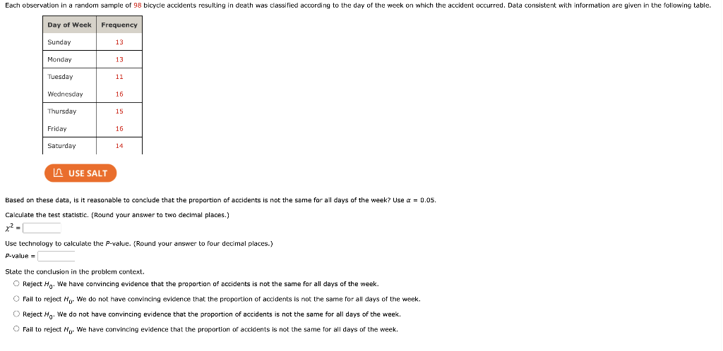 Solved Based on these data, is it reasonable to conclude | Chegg.com