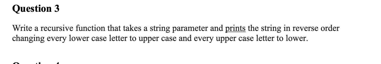 Solved Write a recursive function that takes a string | Chegg.com