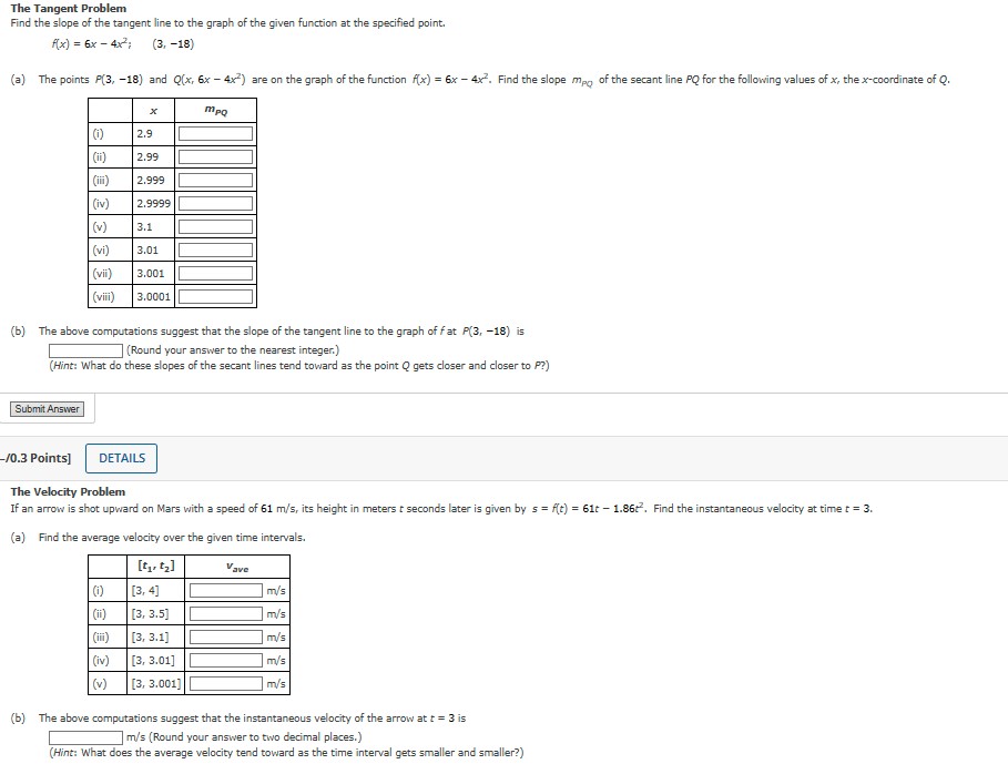 The Tangent Problem Find the slope of the tangent | Chegg.com