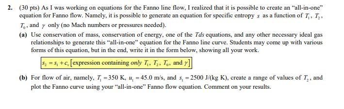 Solved 2. (30 pts) As I was working on equations for the | Chegg.com