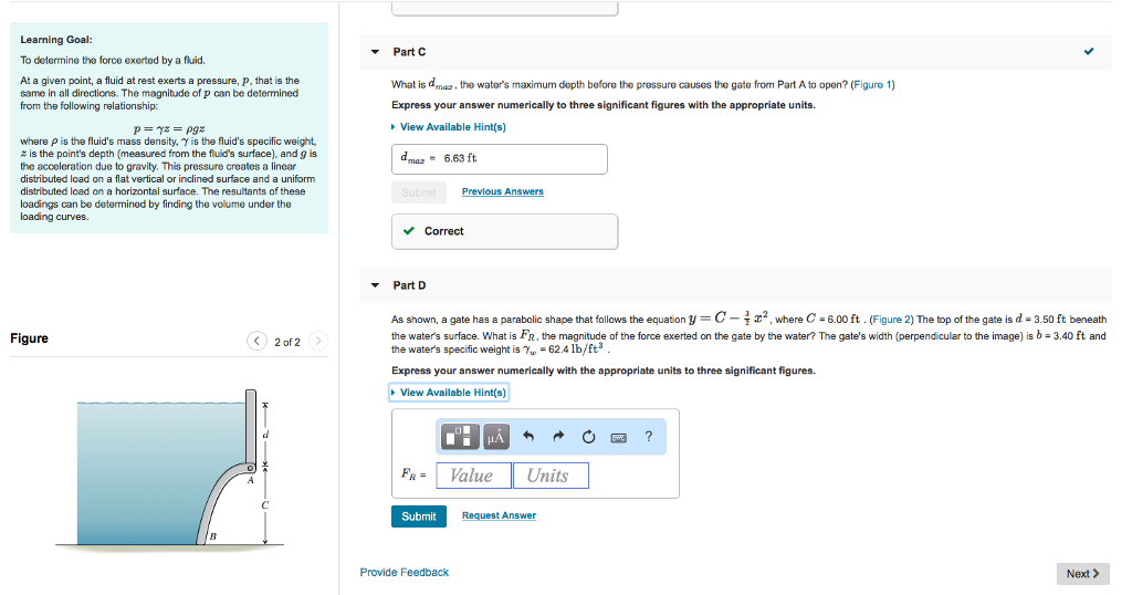 Solved Learning Goal: Part C To determine the force exerted | Chegg.com