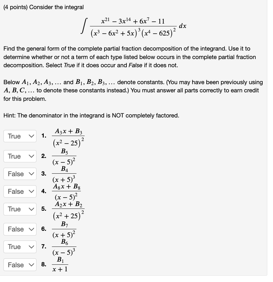 Solved (4 points) Consider the integral | Chegg.com