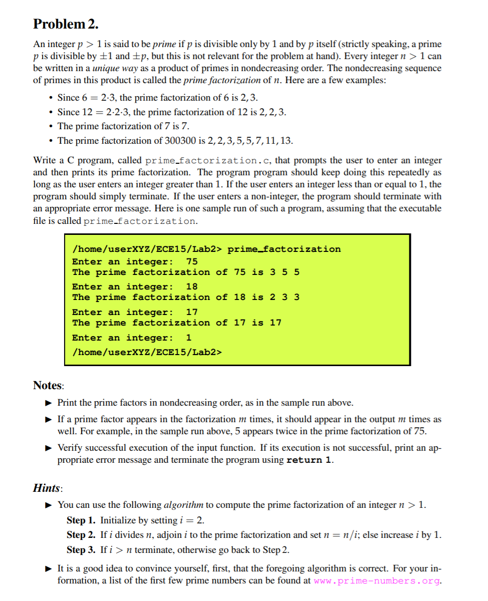 Solved Problem 2. An integer p > 1 is said to be prime if p | Chegg.com