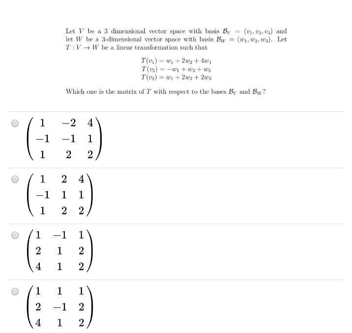 Solved Let V be a 3 dimensional vector space with basis By = | Chegg.com