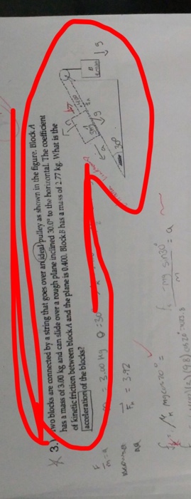 Solved Two blocks are connected by a string that goes over | Chegg.com