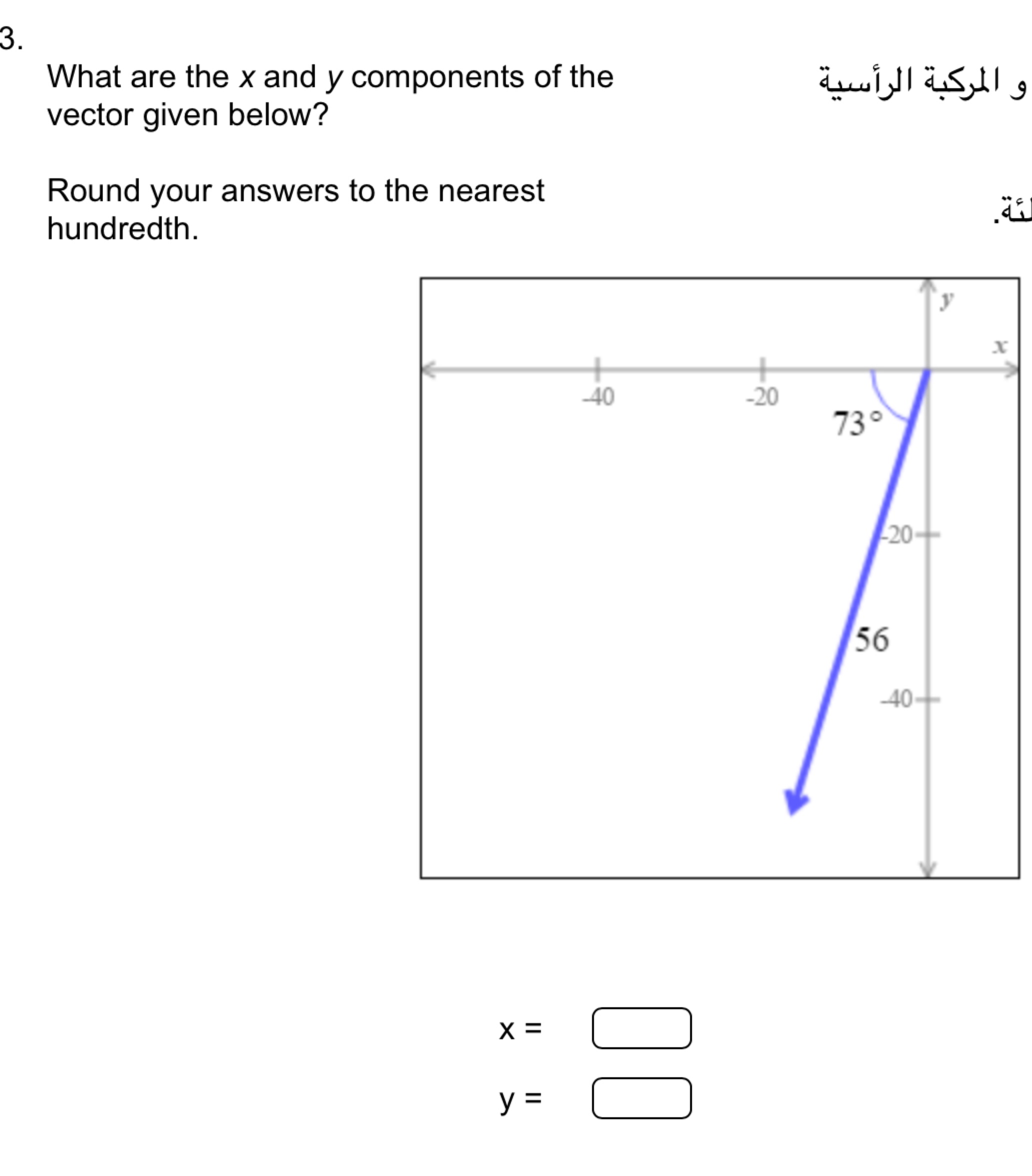 Solved What are the x ﻿and y ﻿components of | Chegg.com