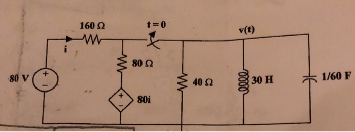 Solved Problem 2 Given the following circuit, find v(t) for | Chegg.com