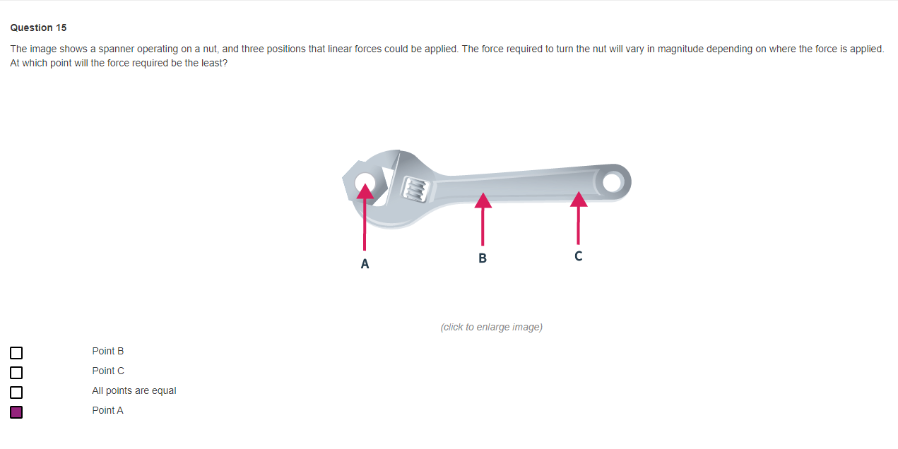 Solved Question 15 The image shows a spanner operating on a | Chegg.com