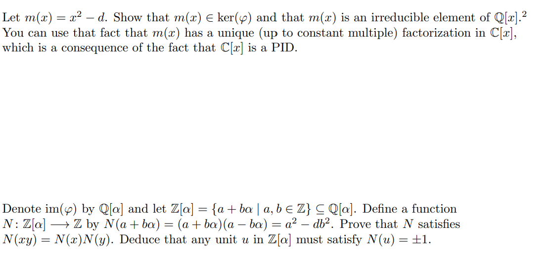 Suppose d is a nonzero integer, positive or negative, | Chegg.com