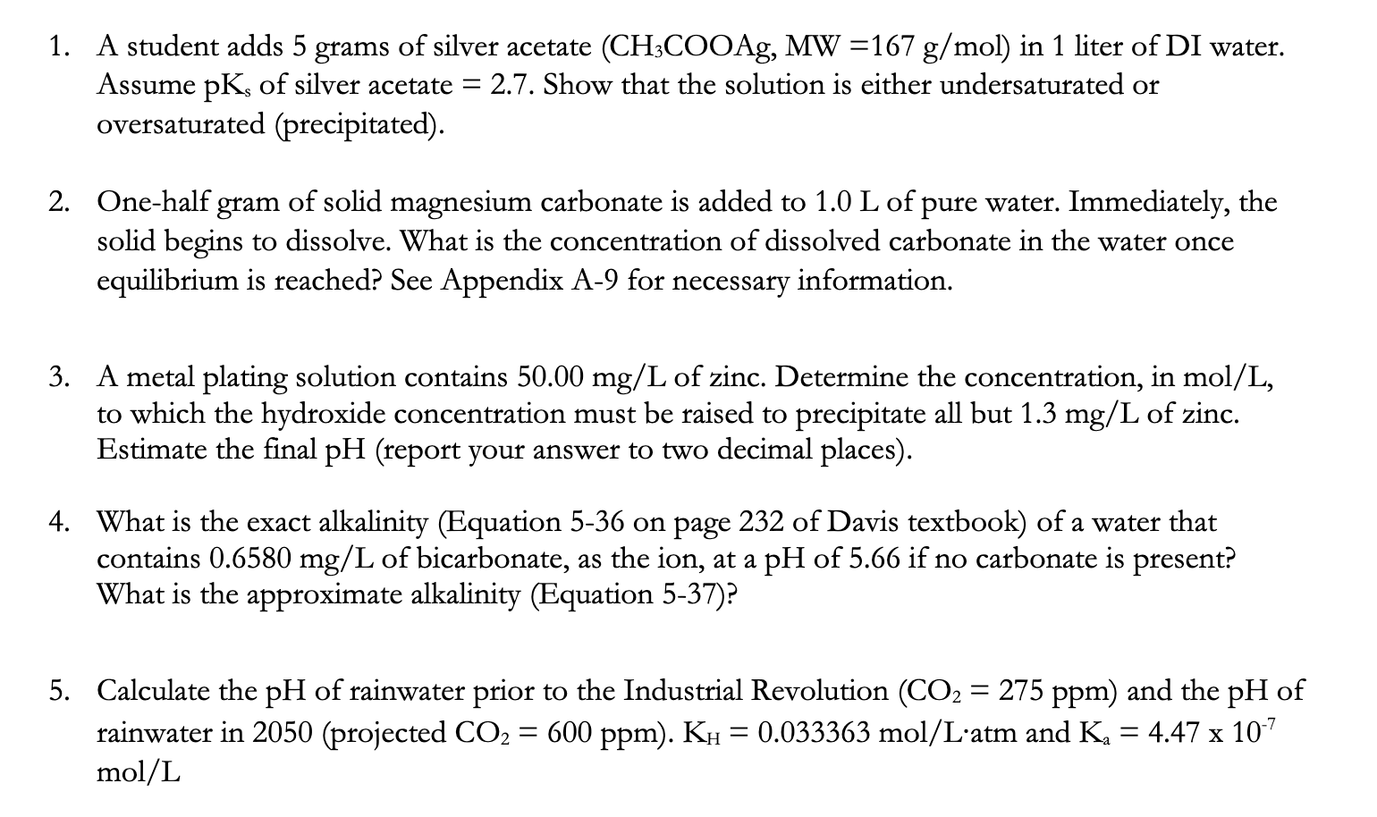 Solved 1. A student adds 5 grams of silver acetate | Chegg.com