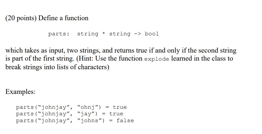 Solved Using ML programming language | Chegg.com