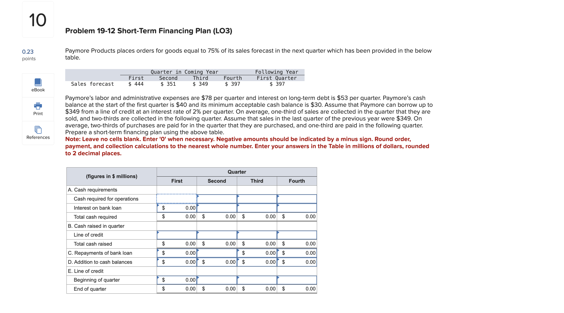 Solved Paymore Products places orders for goods equal to 75% | Chegg.com