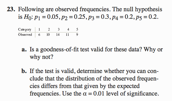 Solved 1. For the following observed and expected | Chegg.com
