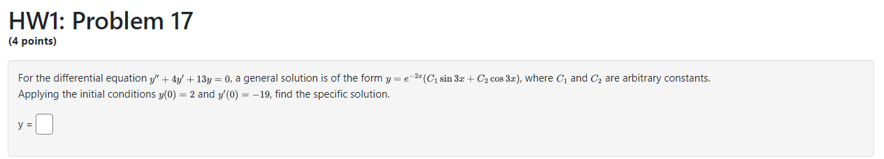 Solved HW1: Problem 17(4 ﻿points)For the differential | Chegg.com