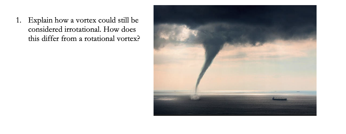 Solved 1. Explain how a vortex could still be considered | Chegg.com