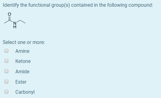 Solved Identify the functional group(s) contained in the | Chegg.com