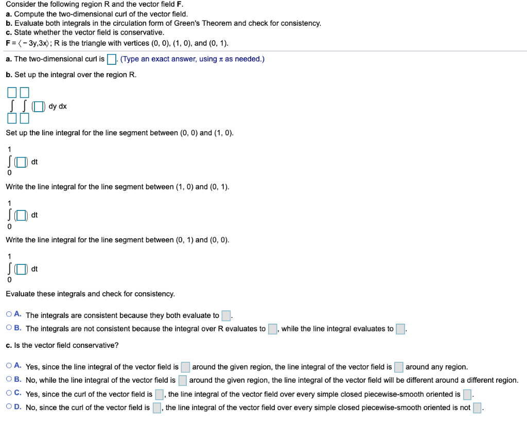 Solved Consider the following region R and the vector field | Chegg.com