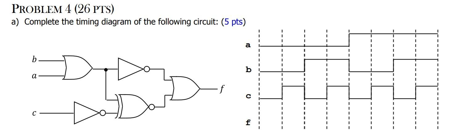Solved PROBLEM 4 (26 PTS) a) Complete the timing diagram of | Chegg.com