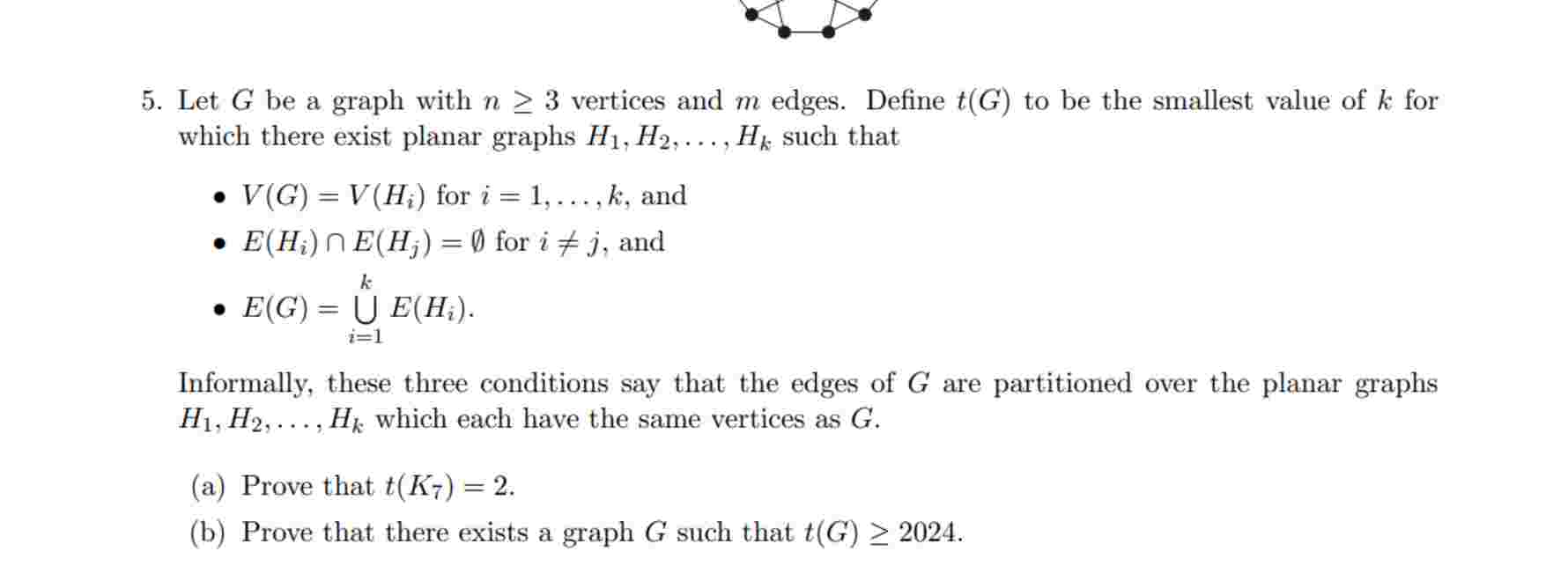 Solved Let G be ﻿a graph with n≥3 ﻿vertices and m ﻿edges. | Chegg.com