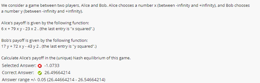 Solved We consider a game between two players, Alice and | Chegg.com