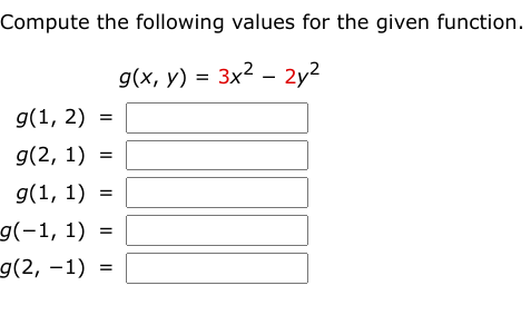 Solved Compute the following values for the given function. | Chegg.com
