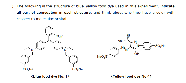 Solved 1) The following is the structure of blue, yellow | Chegg.com