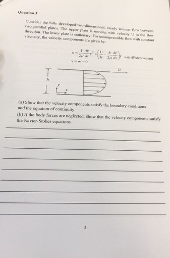Solved consider the fully developed two-dimensional, steady | Chegg.com