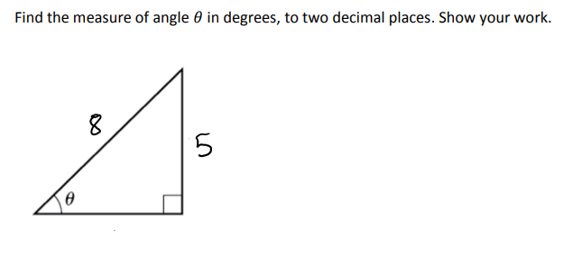 Solved Find the measure of angle 0 in degrees, to two | Chegg.com