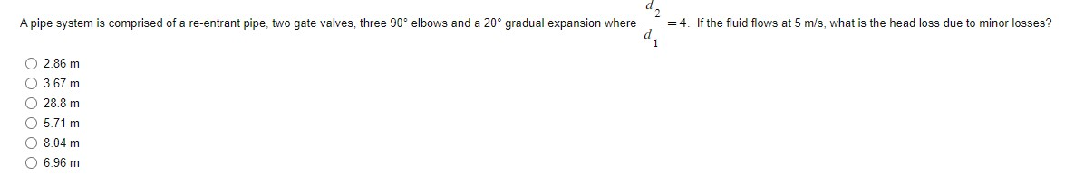 A pipe system is comprised of a re-entrant pipe, two | Chegg.com