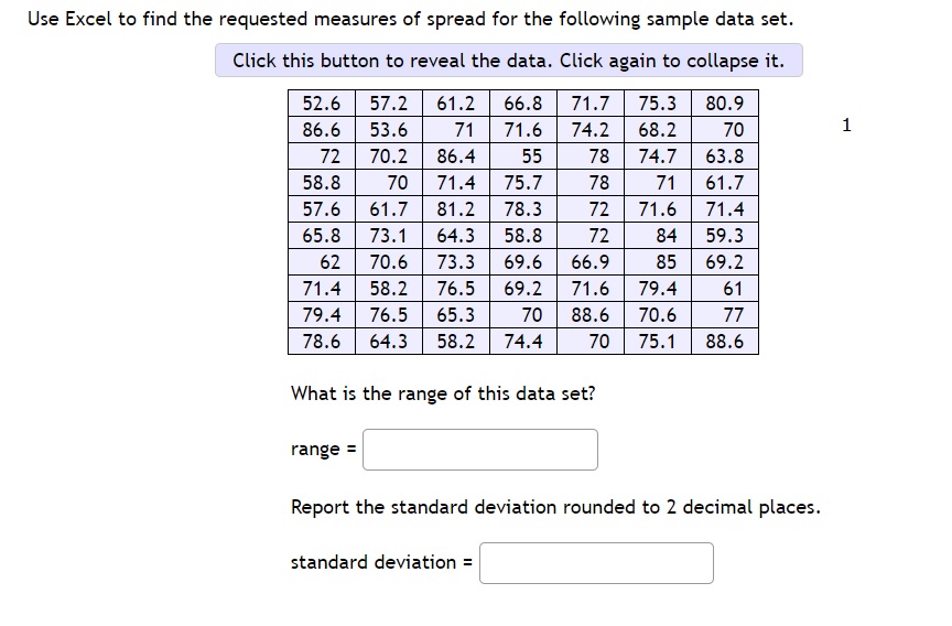 Solved Click this button to reveal the data. Click again to | Chegg.com