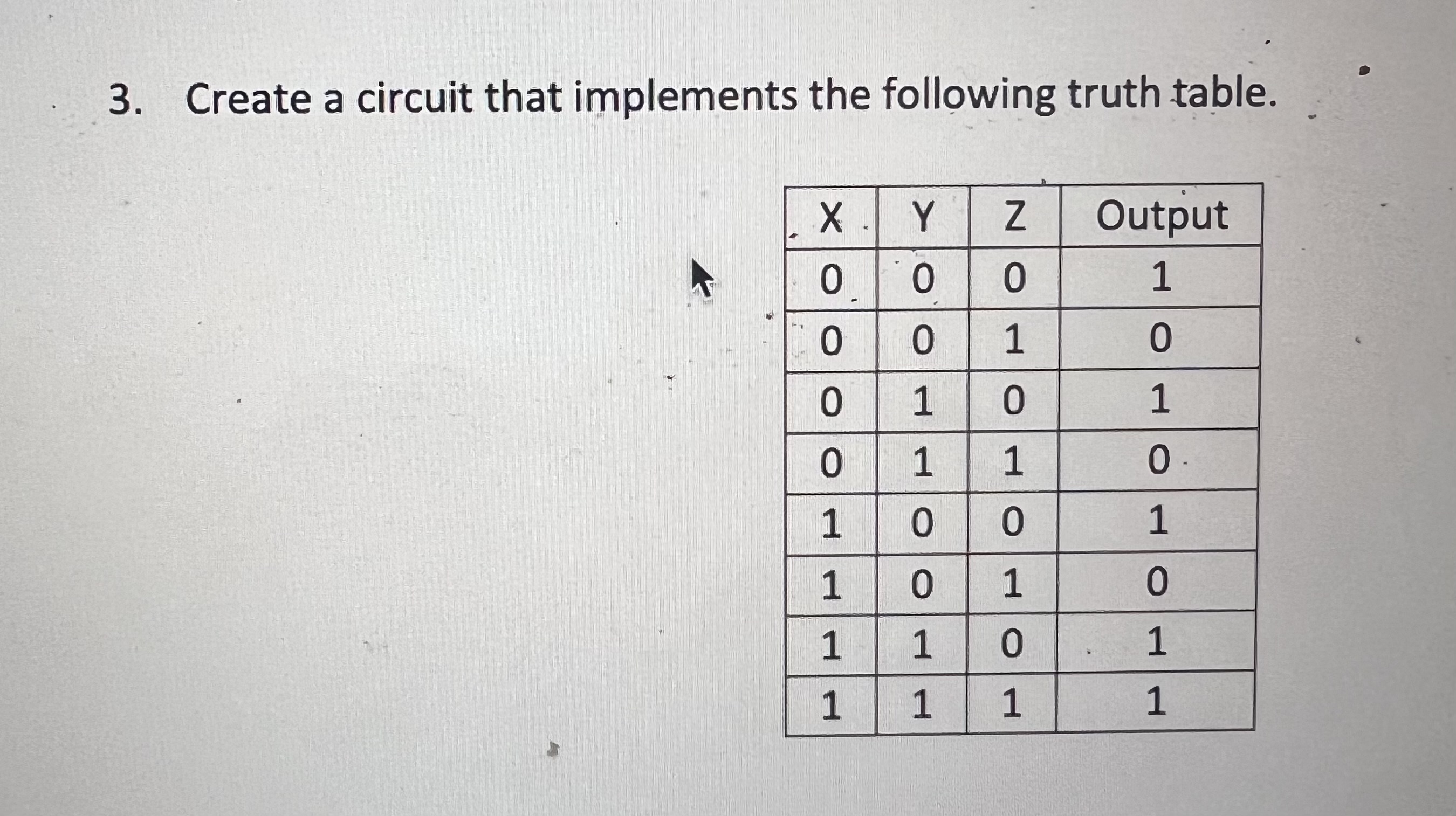 Solved 3. Create a circuit that implements the following | Chegg.com