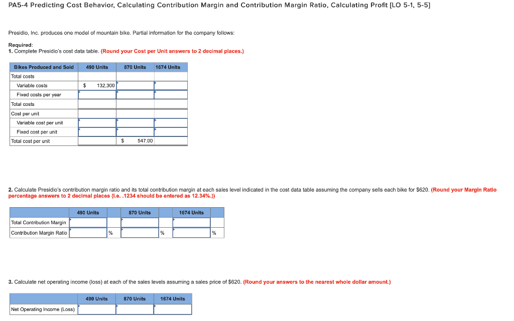 Solved PA5-4 Predicting Cost Behavior, Calculating | Chegg.com