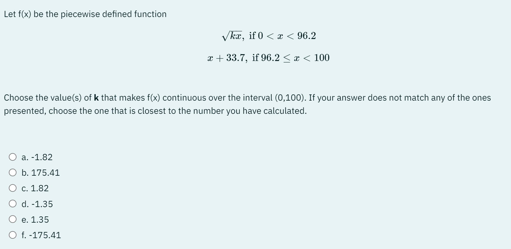 Solved Let \\( f(x) \\) be the piecewise defined function | Chegg.com