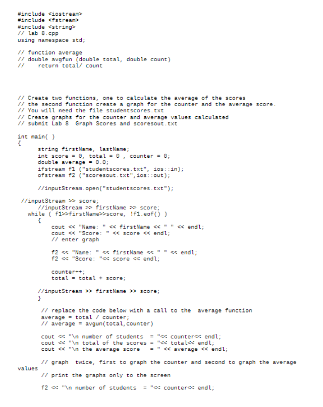Solved Please write this code in C++ with the // notes | Chegg.com